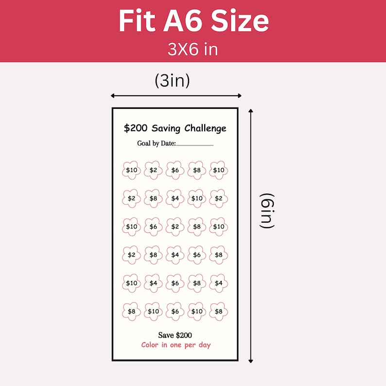 A6 Savings Challenge Printable Mini Saving Challenge Bundle Money