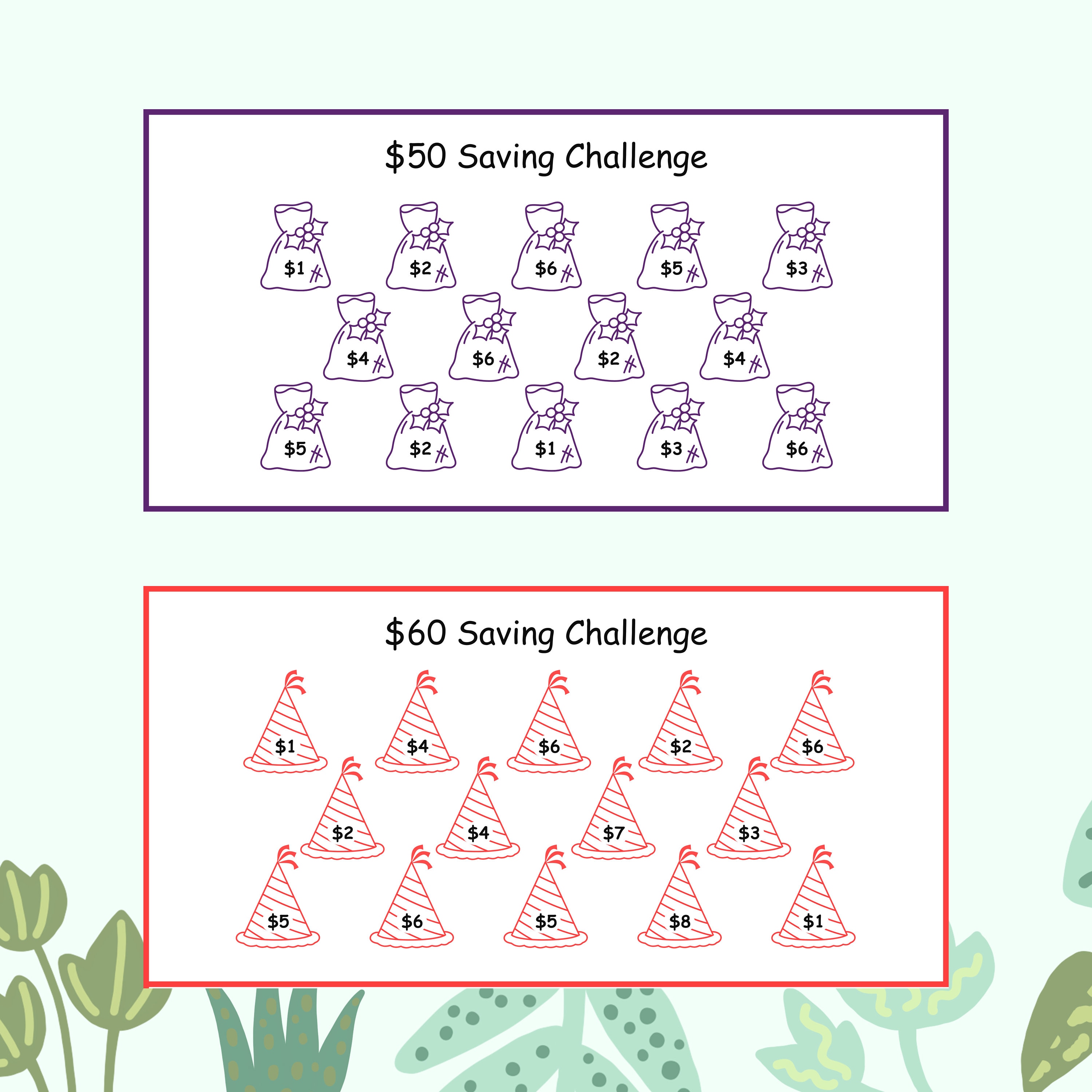 Kids Savings Challenge Printable Tracker A6 Kids Mini Saving - Etsy