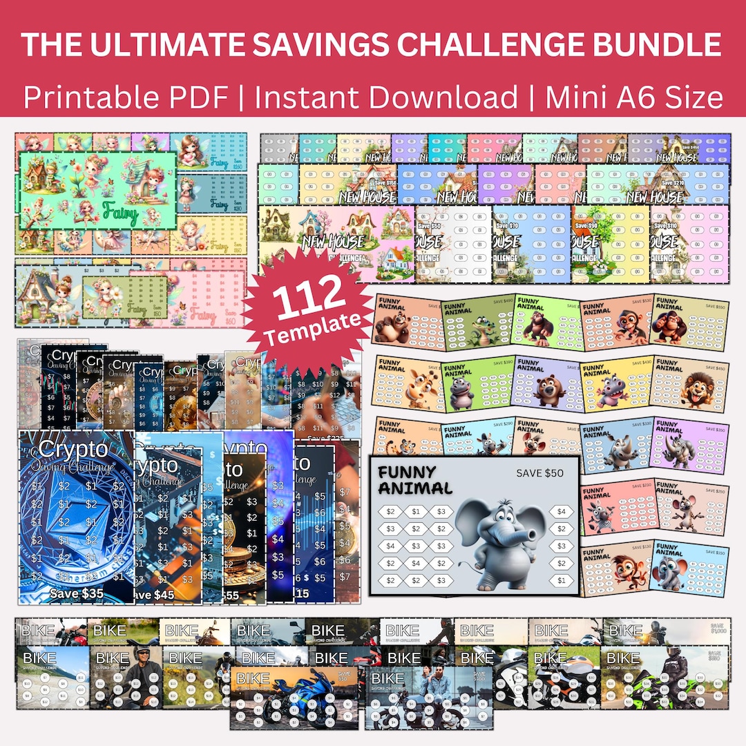 Ultimate Mega Savings Challenge Printable Bundles, Money Saving ...
