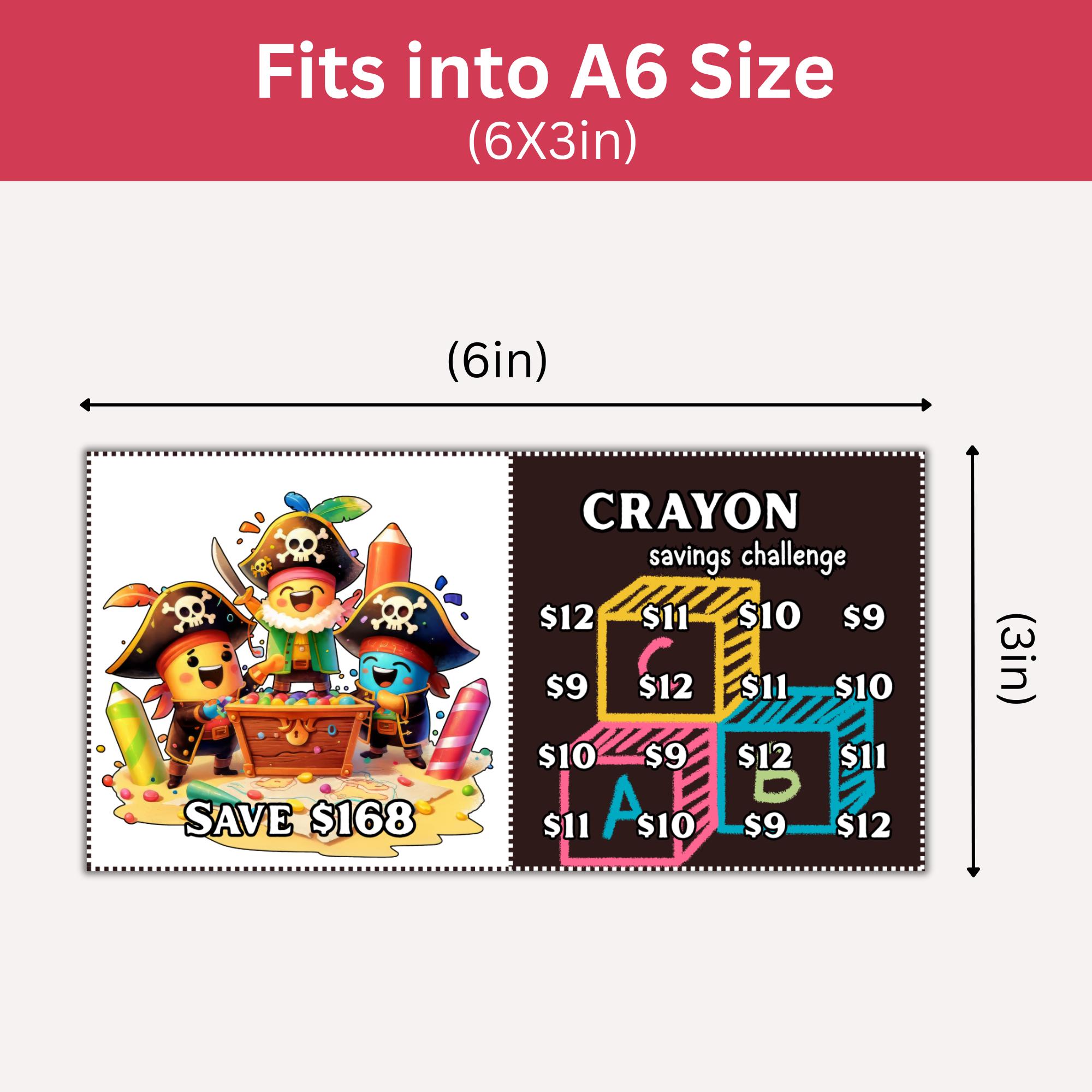 Crayon Savings Challenge Printable, Crayon Budgeting Challenge for Kids ...