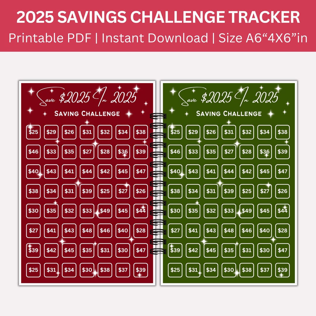 Buy Save 2025 in 2025, 2025 Savings Challenge Printable Tracker, 2025 ...