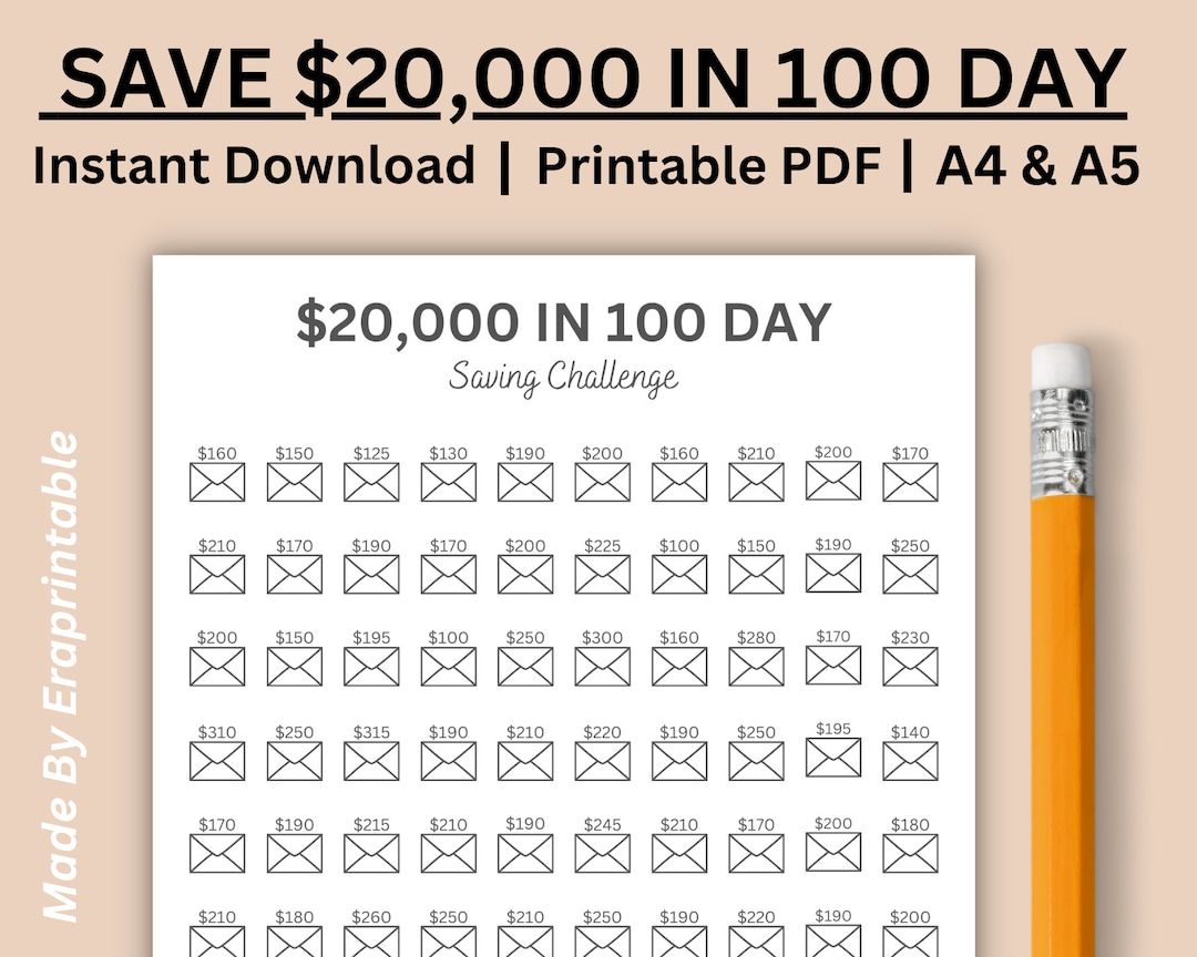 20k Savings Challenge Printable 20000 Savings Challenge - Etsy