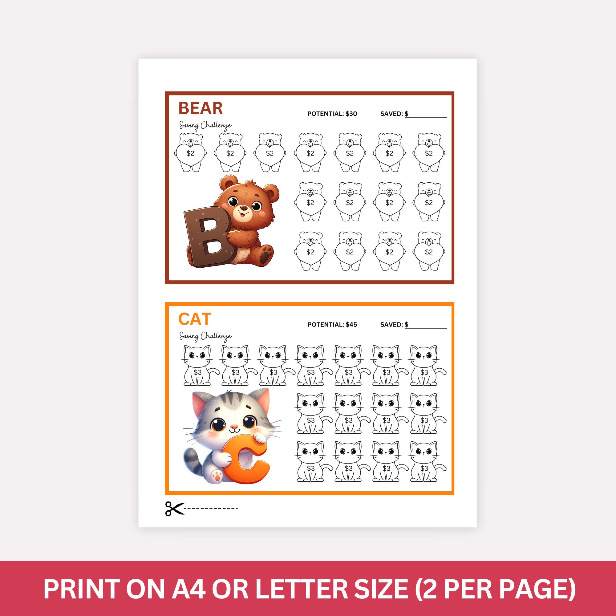 Alphabet Savings Challenge Printable, Alphabet Saving Challenge Bundle ...