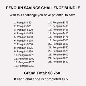 Penguins Savings Challenge Printable, Mini A6 Penguin Saving Challenges ...