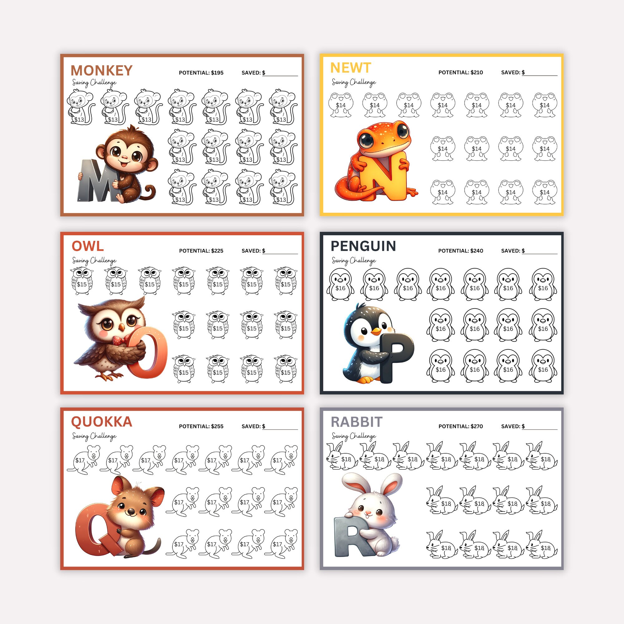 Alphabet Savings Challenge Printable, Alphabet Saving Challenge Bundle ...