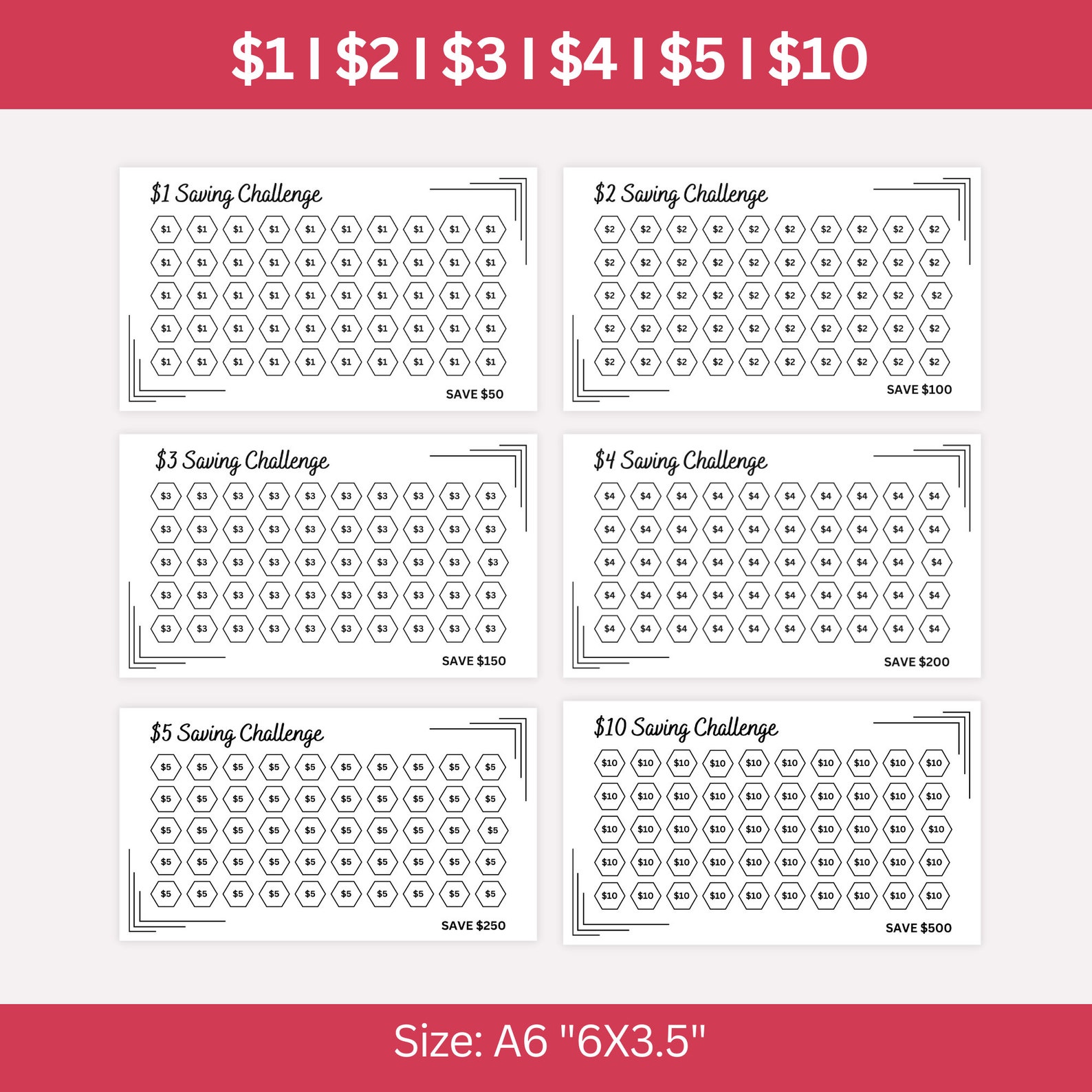 Savings Challenge Printable Binder, Savings Challenge Bundle, A6 Mini ...