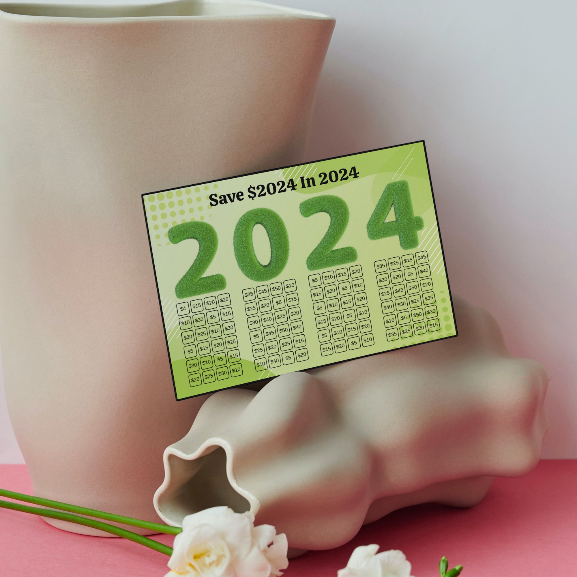 2024 Savings Challenge Printable, 2024 Money Saving Tracker , Mini Fits A6 Size Money Saving ...