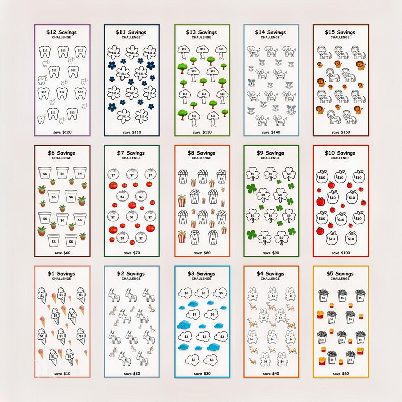 Kids Savings Challenge Printable, A6 Kids Mini Saving Challenge, Kids ...