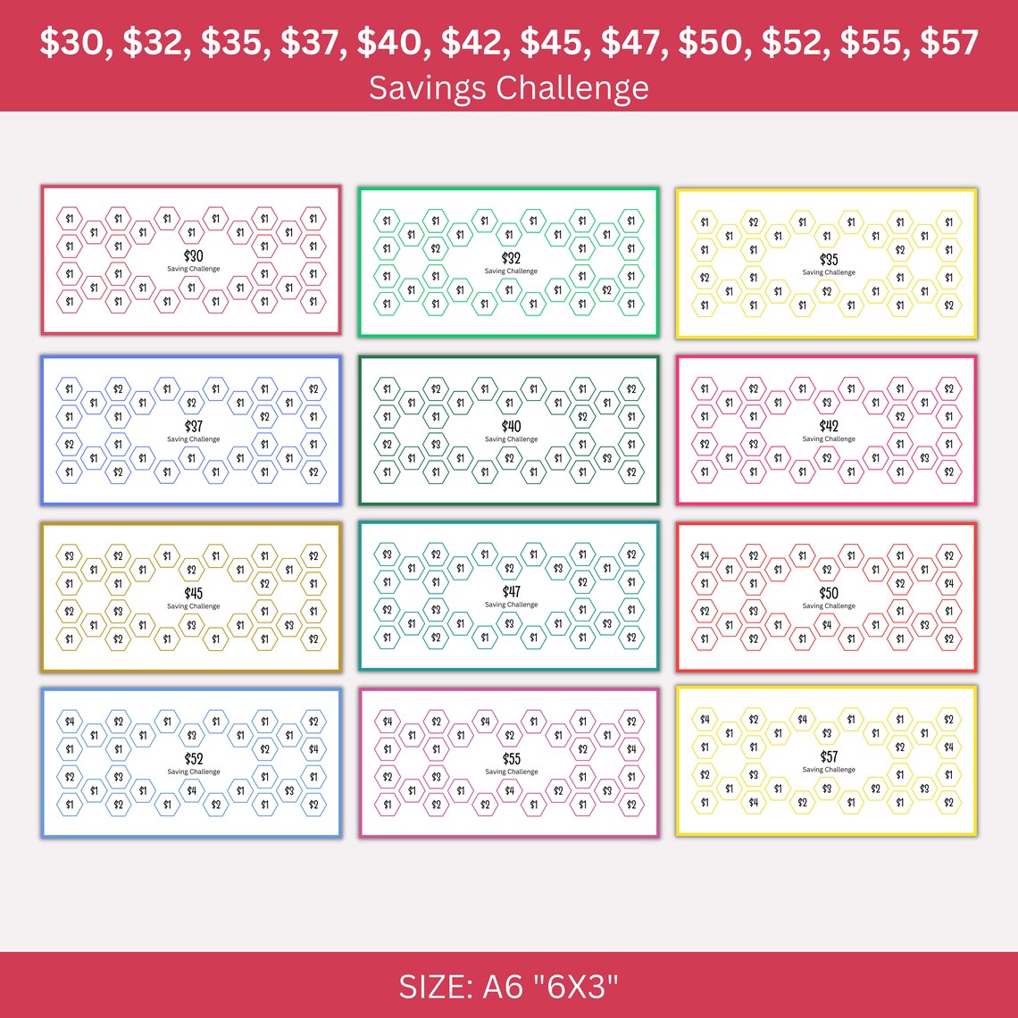 Savings Challenge Printable, Mini A6 Low Income Saving Challenge, Money ...