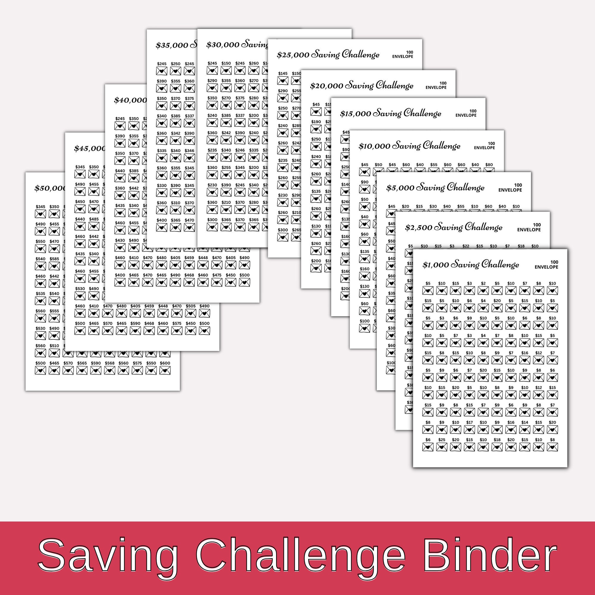 Envelope Saving Challenge Bundle, Printable Money Saving Planner ...