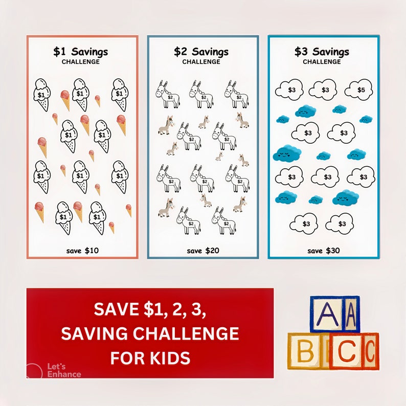 Kids Savings Challenge Printable, A6 Kids Mini Saving Challenge, Kids ...