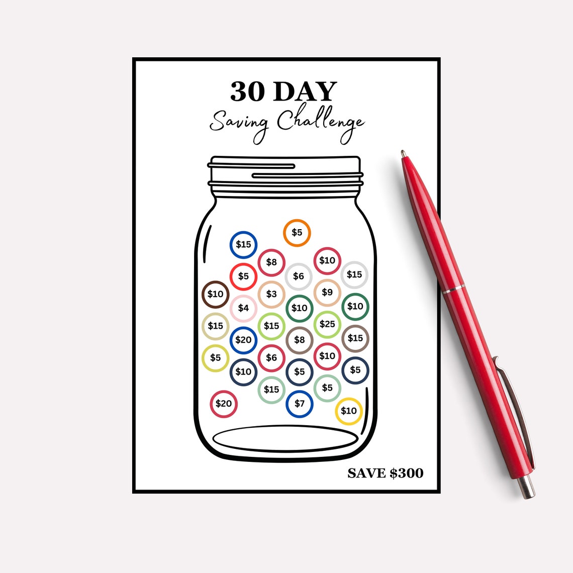 Savings Challenge Printable Money Saving Challenge Bundle - Etsy