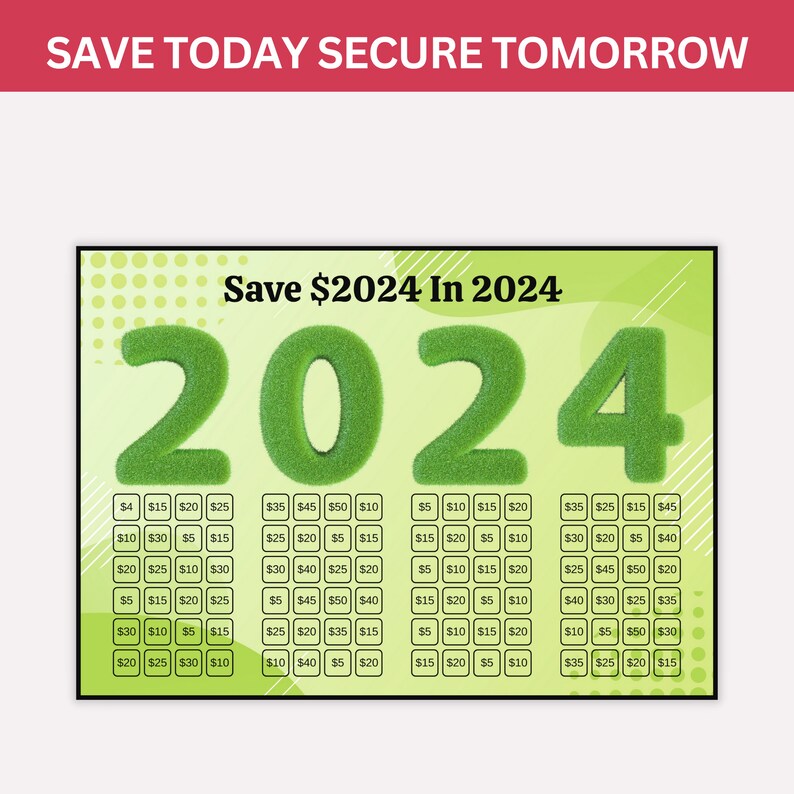 2024 Savings Challenge Printable, 2024 Money Saving Tracker , Mini Fits ...