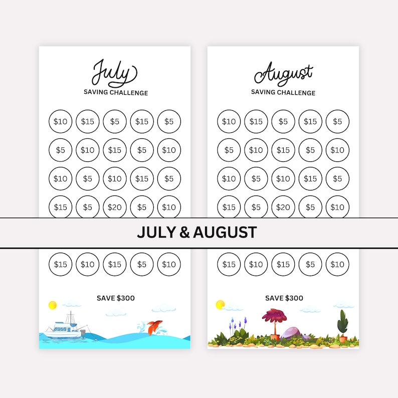 Monthly Savings Challenge Printable, 12 Month Color Savings Challenges ...