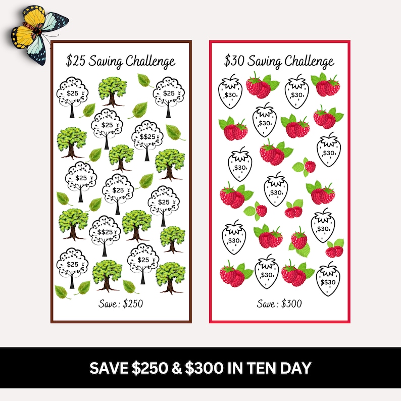 Kids Savings Challenge Printable Tracker Mini A6 Kids Saving - Etsy