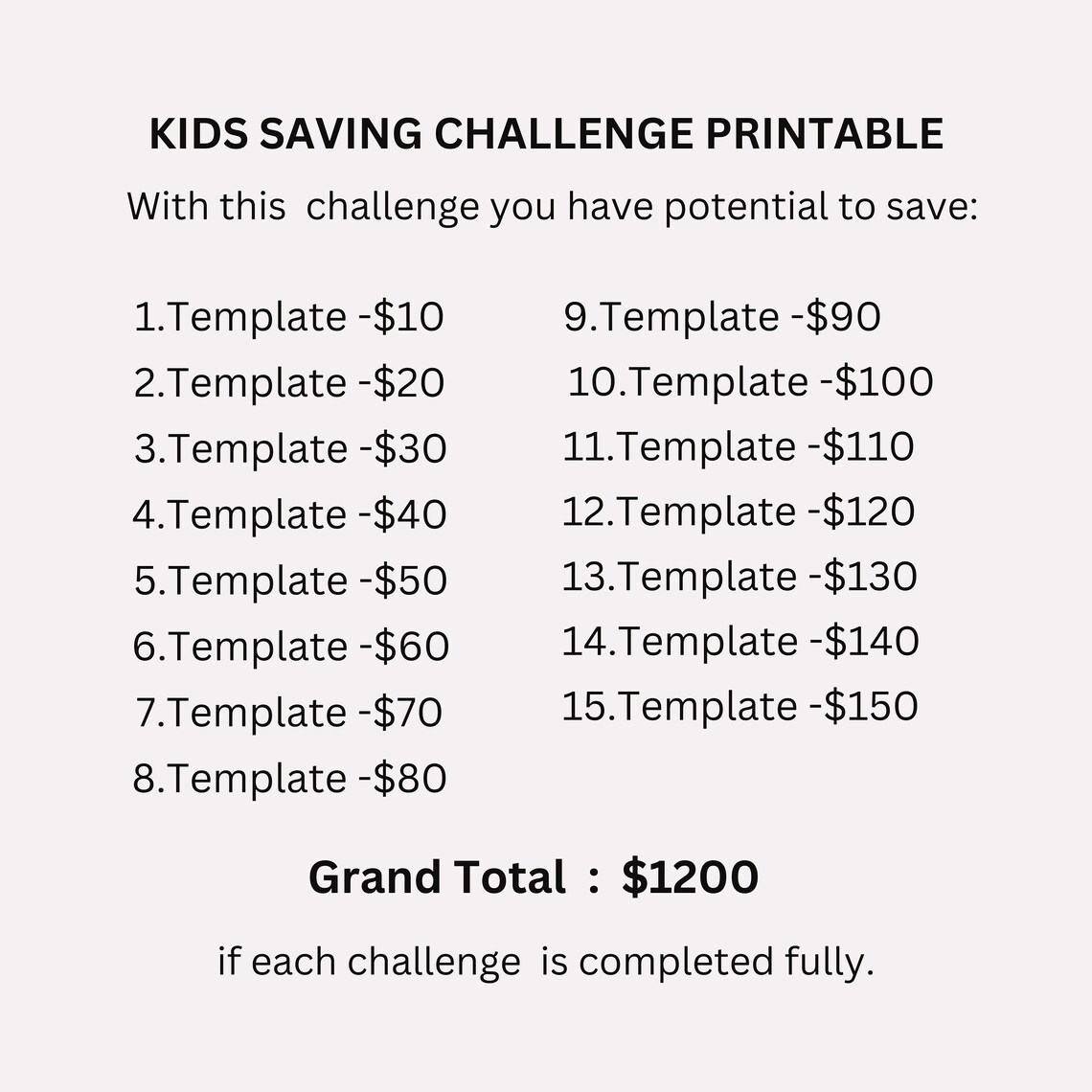 Kids Savings Challenge Printable A6 Kids Mini Saving - Etsy