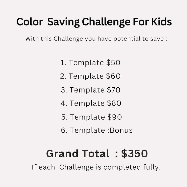 Kids Savings Challenge Printable Tracker, A6 Kids Mini Saving Challenge ...