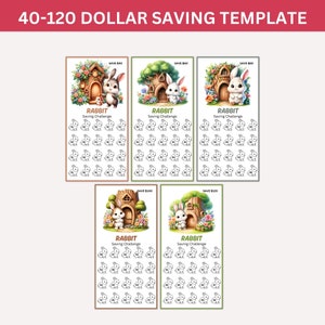 Rabbit Savings Challenge Printable, A6 Mini Bunny Saving Challenge ...