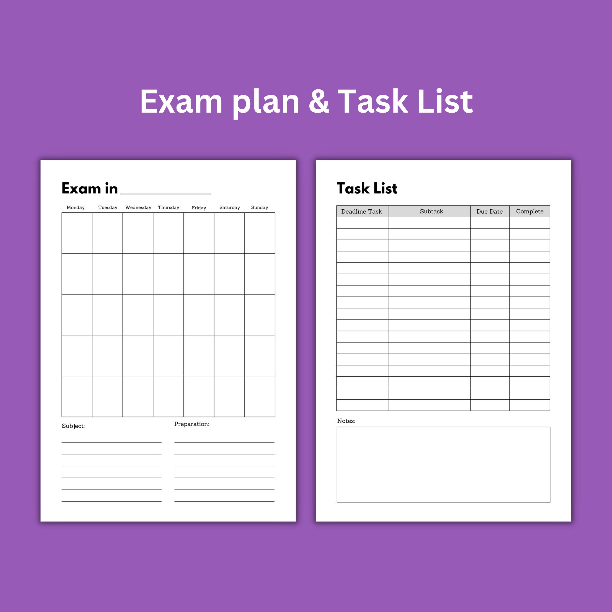 Exam Planner Printable for Students ADHD Study Planner Exam - Etsy ...