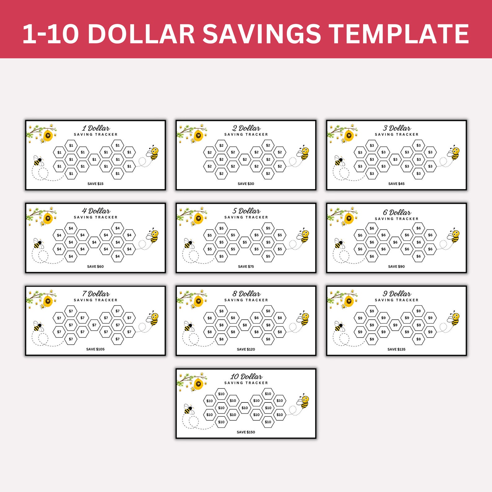 Kids Savings Challenge Printable Bundle, A6 Mini Kids Saving Challenge ...