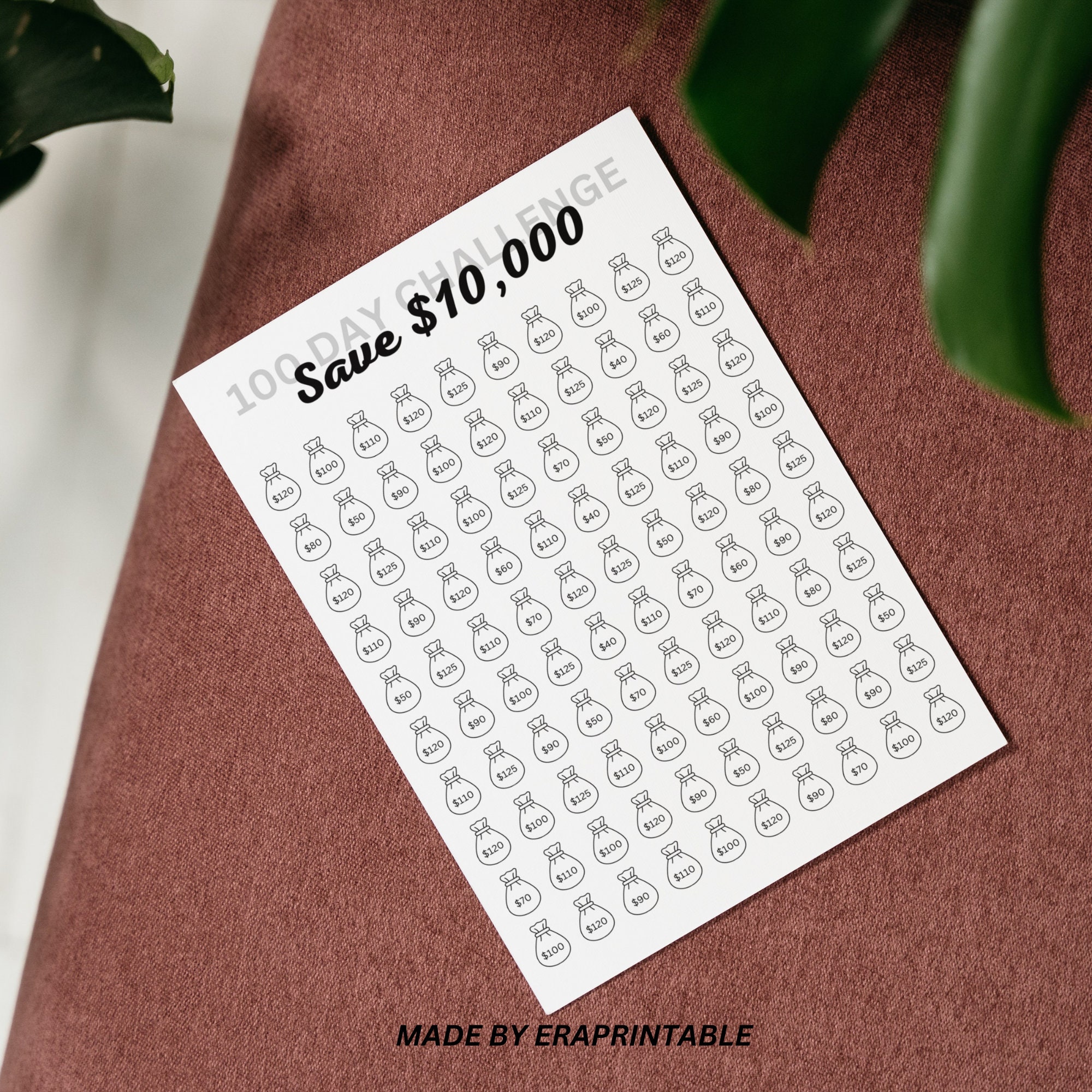 10K Savings CHALLENGE Printable, 10,000 Saving Tracker, 10K Challenge ...