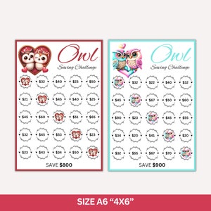 Owl Savings Challenge Printable, Owl Saving Challenge Bundle, A6 Cash ...
