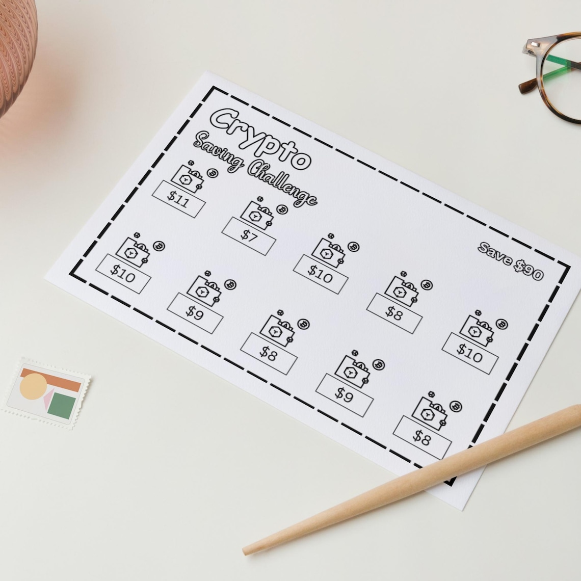 Crypto Savings Challenge Printable Bundle, Crypto Currency Saving ...