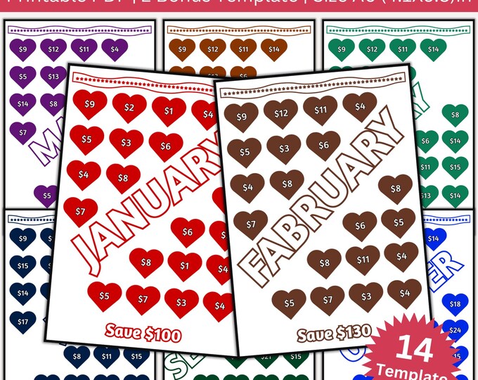 A6 Monthly Savings Challenge Printable, Mini Savings Challenge Bundle ...