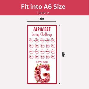 Floral Alphabet Low Income Savings Challenge Printable Bundle, A6 Mini ...