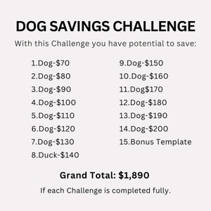 Dog Themed Savings Challenge Printable, Mini A6 Puppy Saving Challenges ...