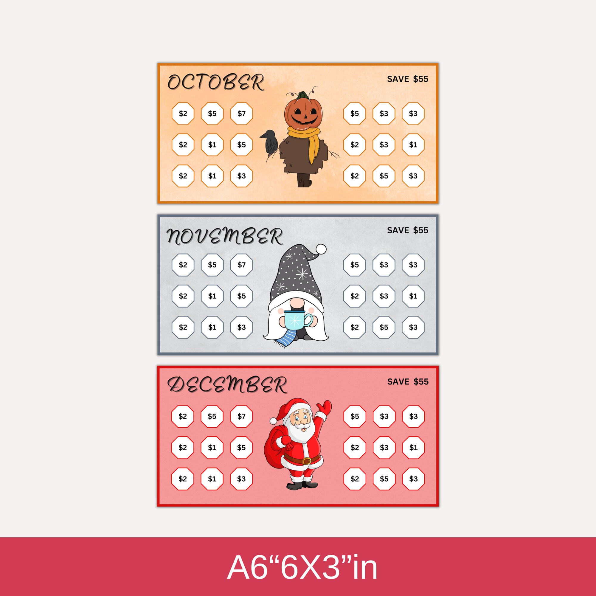 Monthly Saving Challenge Printable, 12 Month Saving Tracker Bundle ...
