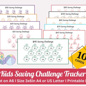 Buy Kids Savings Challenge Printable Tracker, A6 Kids Mini Saving ...
