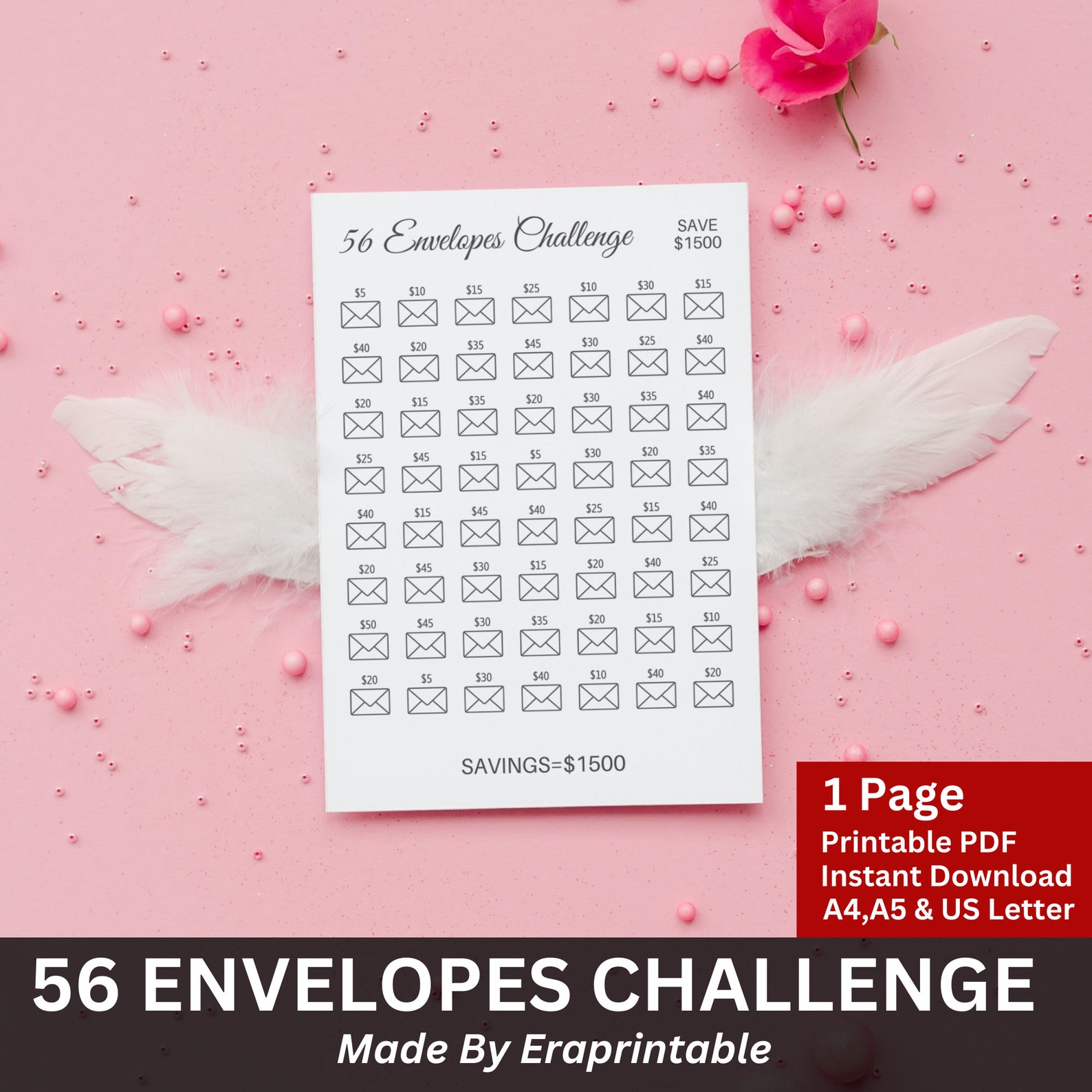 Buy Envelope Saving Challenge Printable, Money Saving Challenge ...