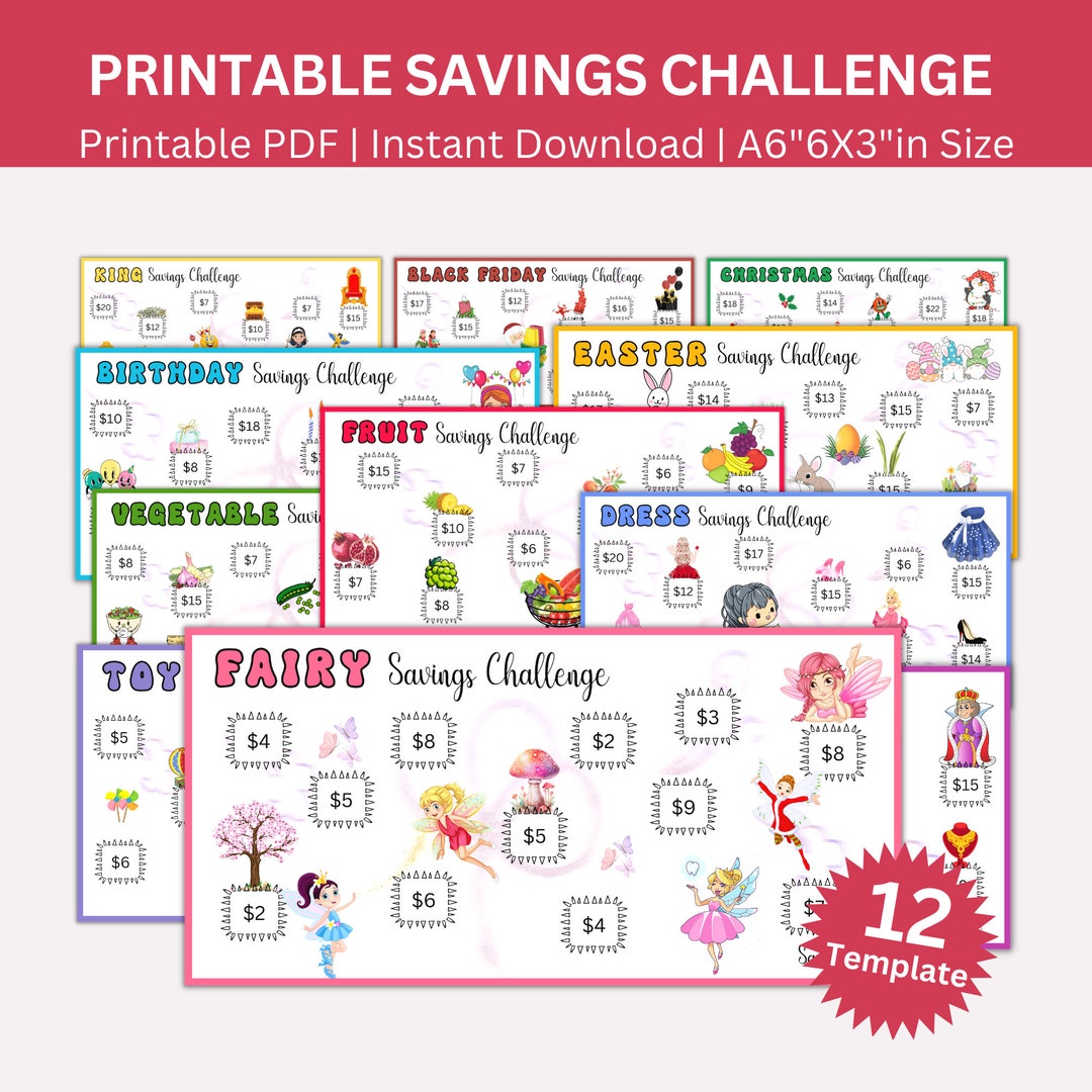 Savings Challenge Printable, Color Mini A6 Saving Challenge, Money ...