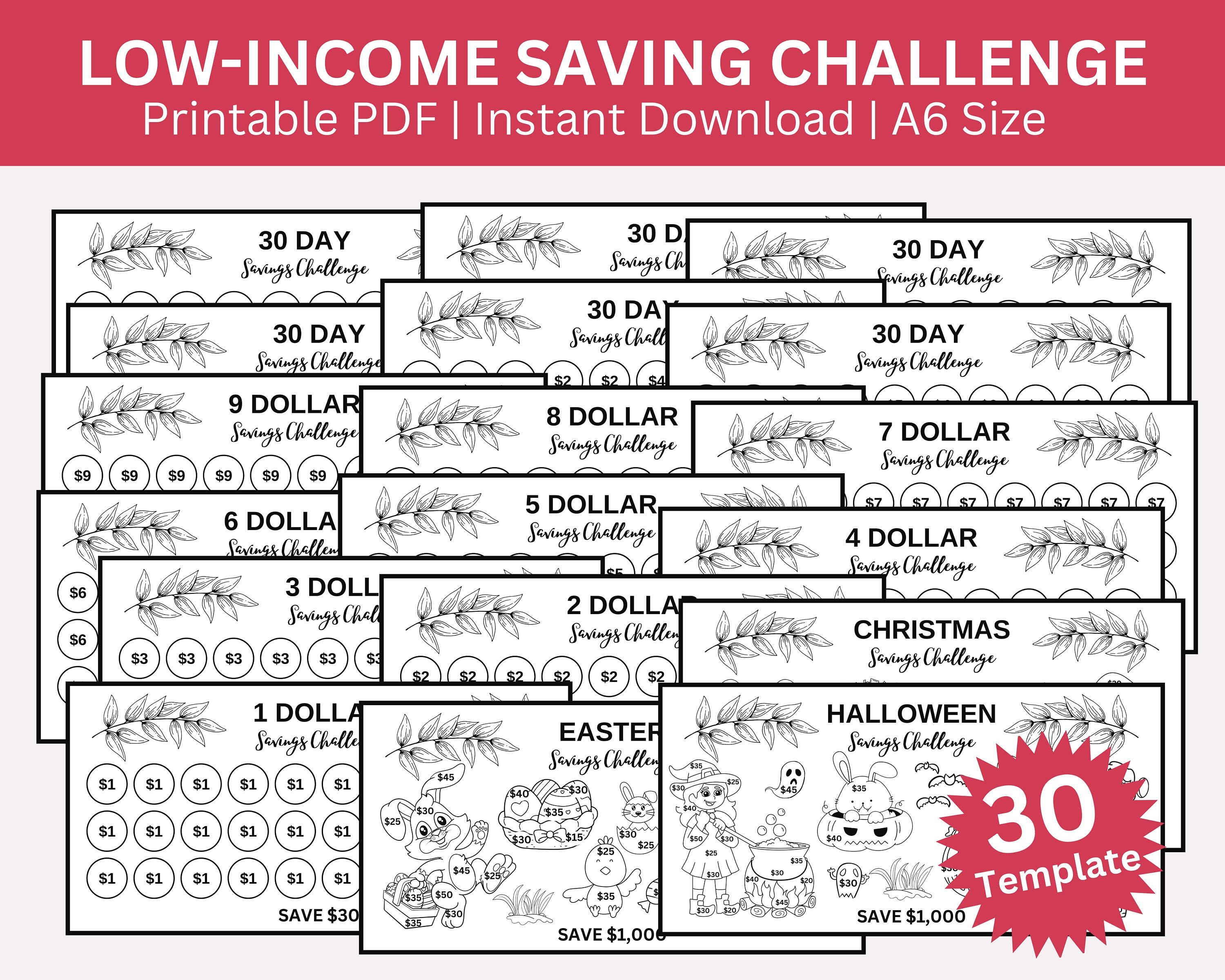 Low Income Saving Challenge Printable Mini Saving Challenge - Etsy