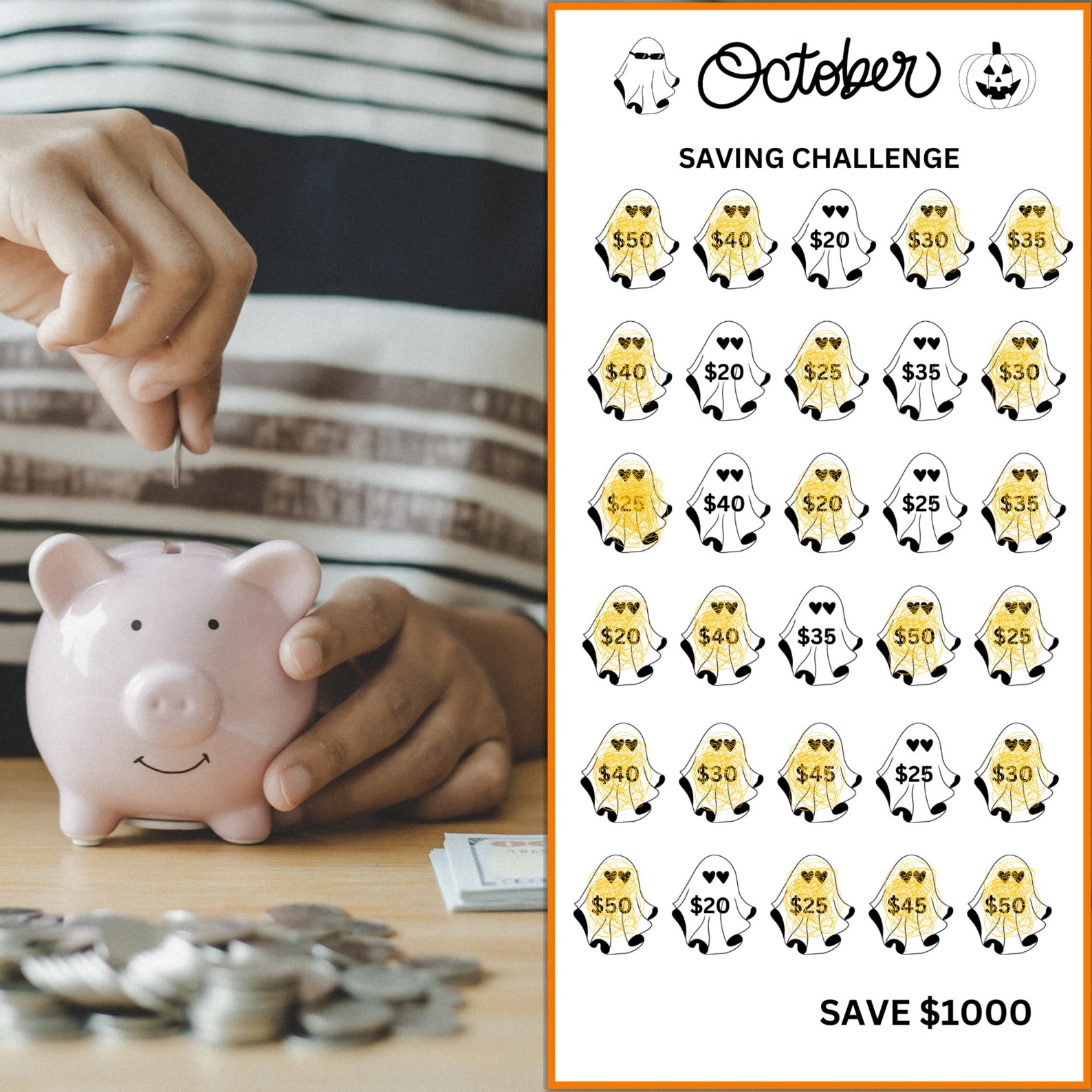 Buy Monthly Savings Challenge Printable & Envelope Cash Tracker, 12 ...