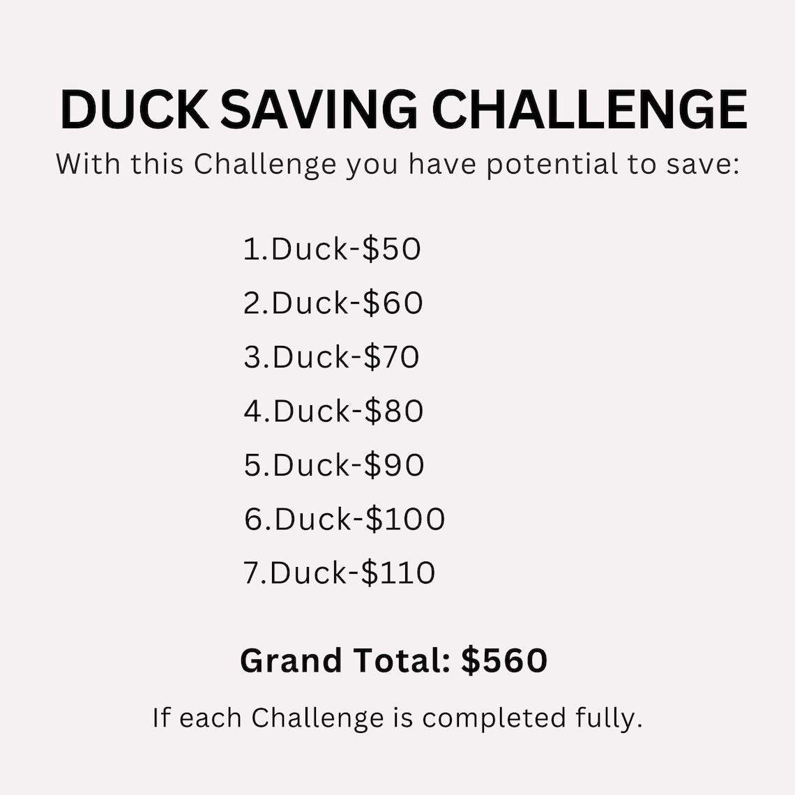 Duck Savings Challenge Printable, Get Your Mini A6 Ducks Saving ...