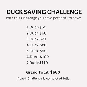 Duck Savings Challenge Printable, Get Your Mini A6 Ducks Saving ...