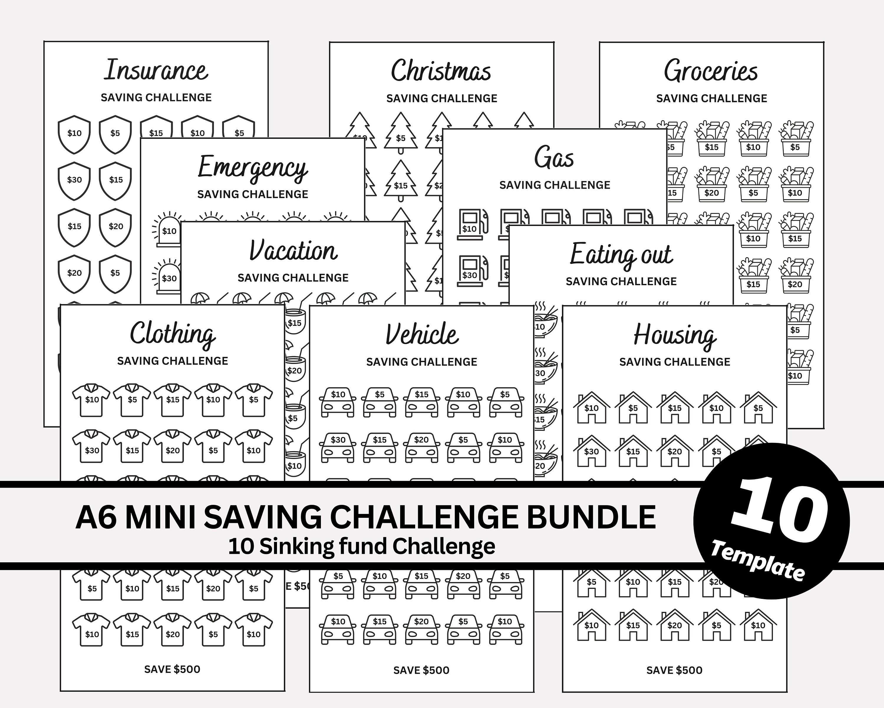 Mini Savings Challenge Printable A6 Savings Challenge Bundle - Etsy
