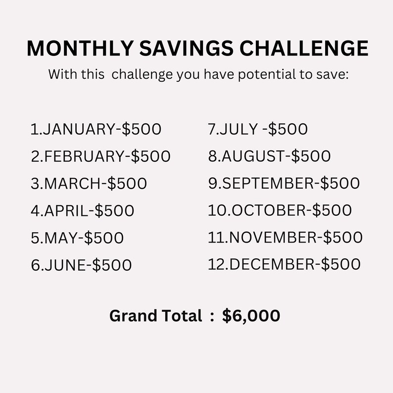 Buy Monthly Savings Challenge Printable Bundle 12 Month Savings Online ...