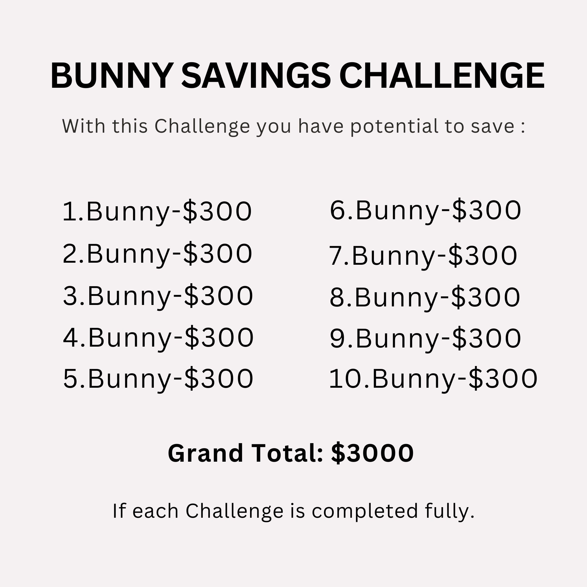 Bunny Savings Challenge Printable, Mini Rabbit Saving Challenge, A6 ...