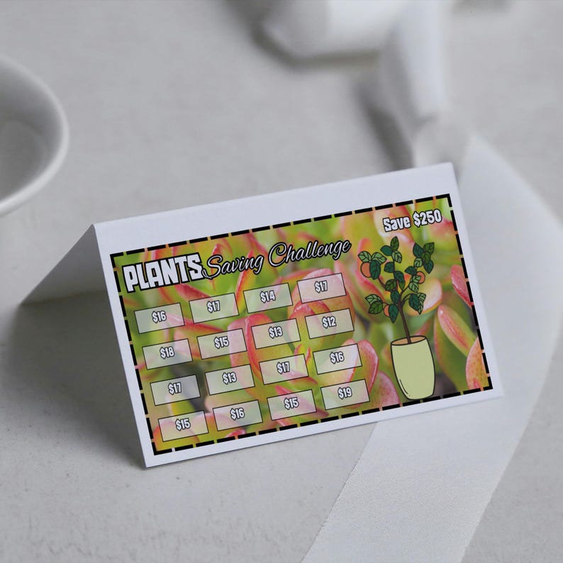 Mini Plants Savings Challenges Printable Bundle, Low-income Garden ...