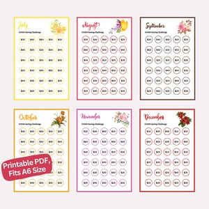 Monthly Savings Challenge Printable, 12 Month Color Saving Tracker ...