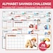 Alphabet Low Income Savings Challenge Printable, Alphabet Saving ...