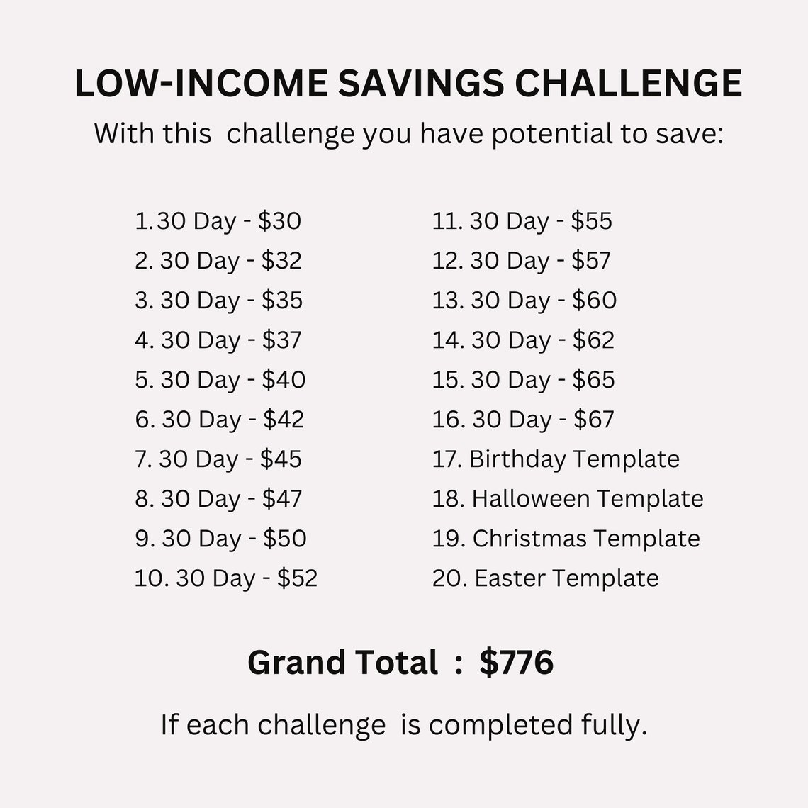Savings Challenge Printable, Mini A6 Low Income Saving Challenge, Money ...