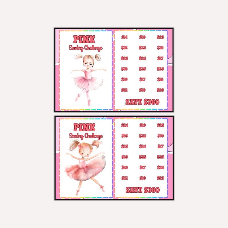 Pink Savings Challenge Bundle Printable, A6 Cash Stuffing Savings ...
