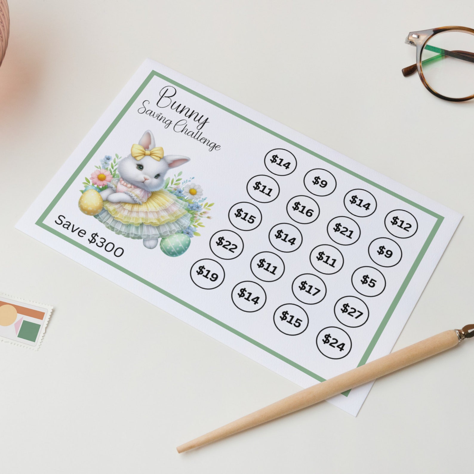 Bunny Savings Challenge Printable, Mini Rabbit Saving Challenge, A6 ...
