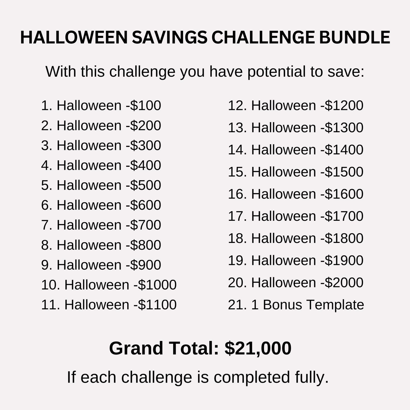 Halloween Savings Challenge Printable Bundle, A6 Mini Saving Challenges ...