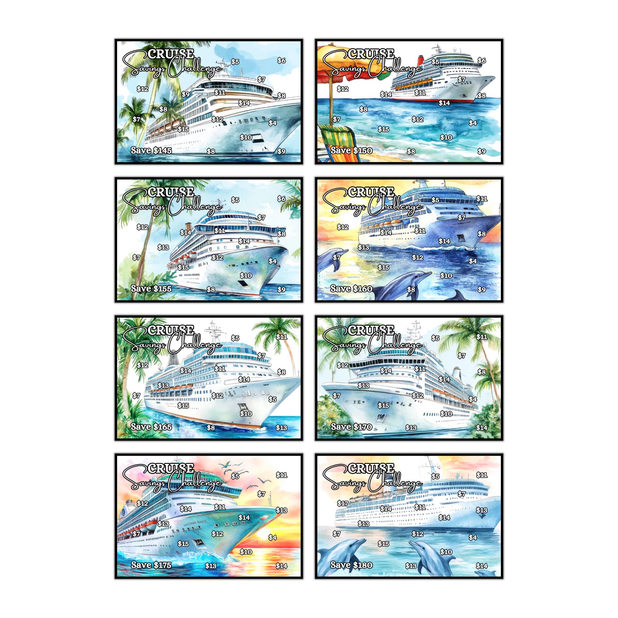 Cruise Ship Vacation Savings Challenge Printable, Travel Saving ...