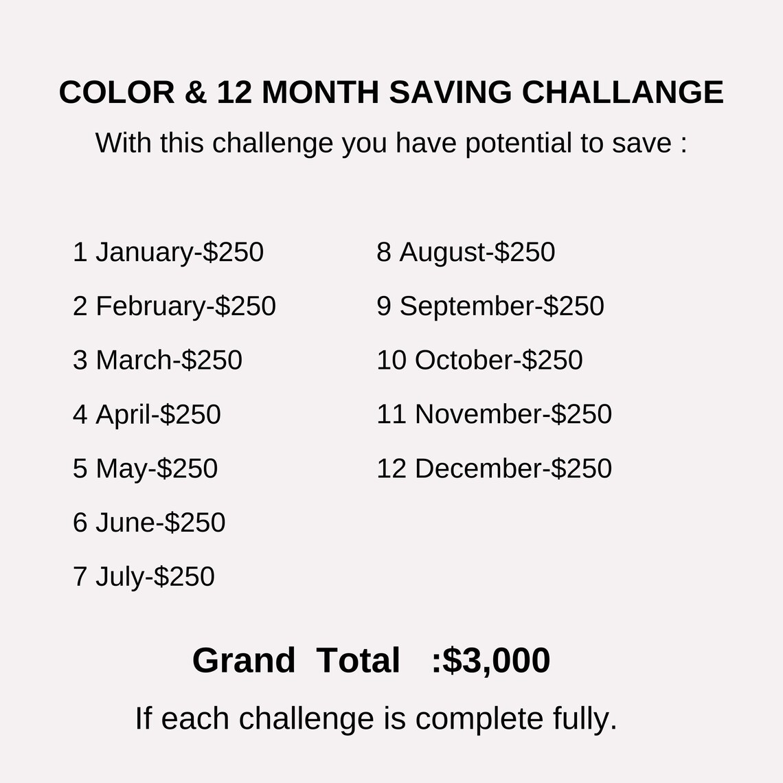 Buy Monthly Savings Challenge Printable 12 Month Color Saving Online in ...